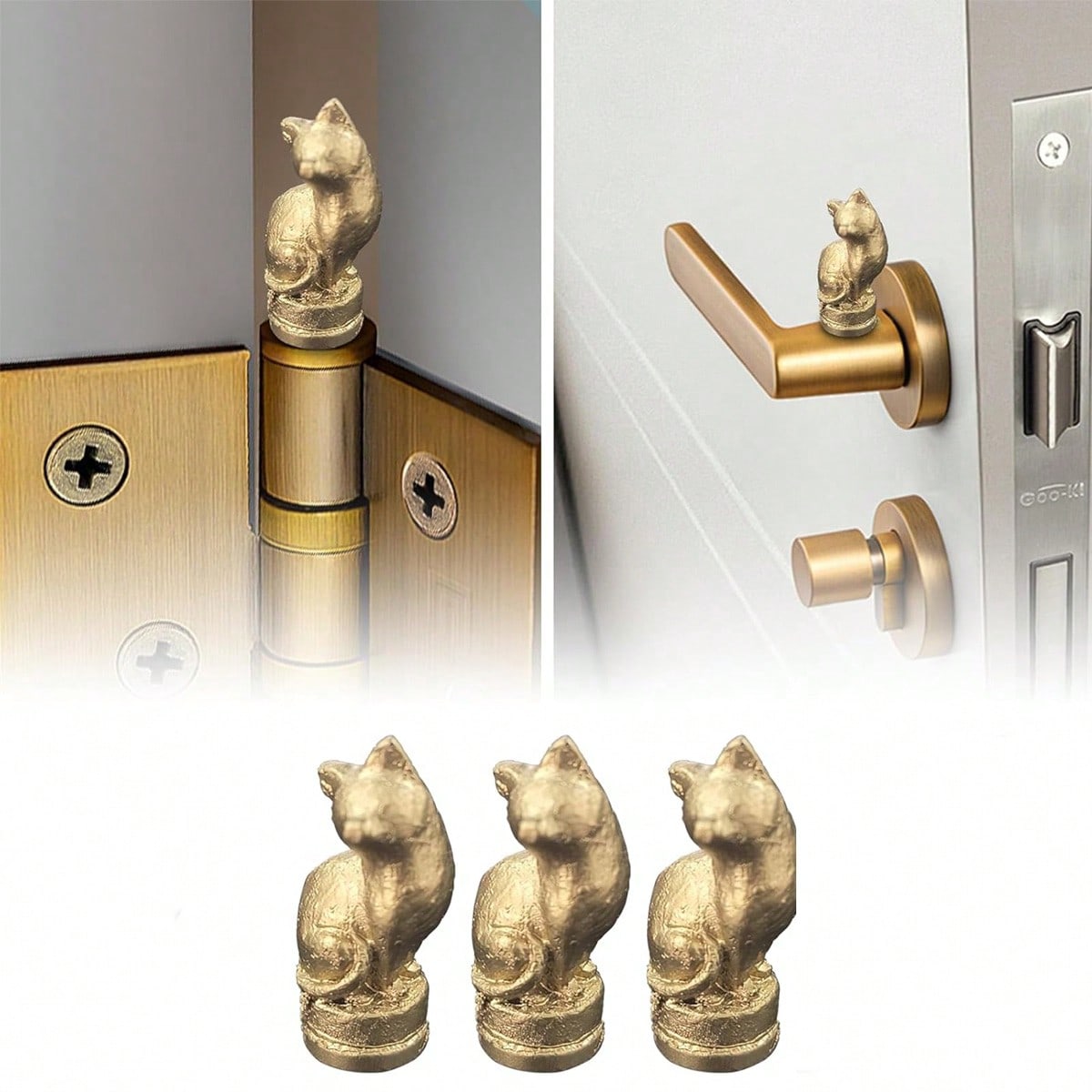 6pc Magnetic Cat Hinge Heads Decorative Topper - Door Hinge Toppers For ...