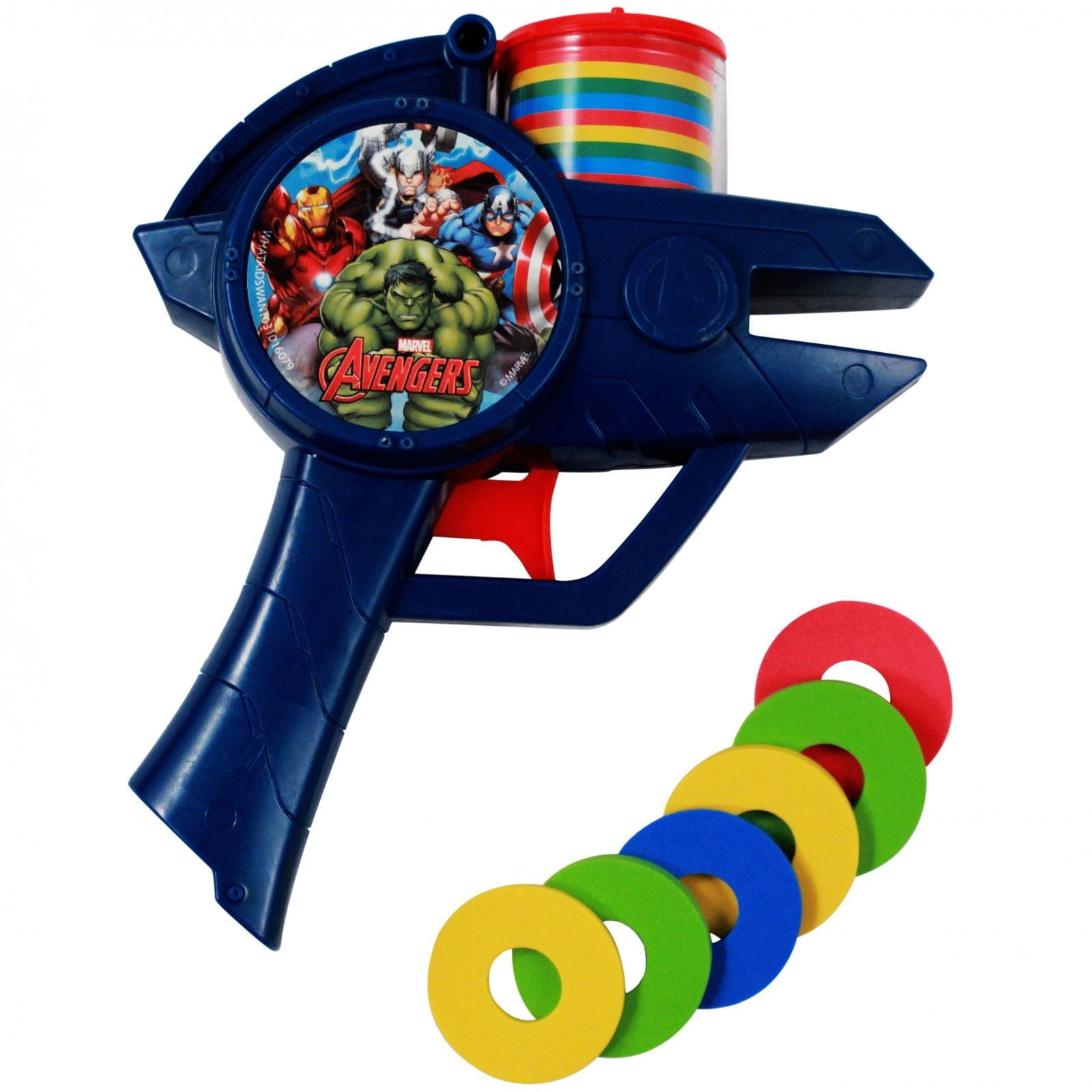 6pc Marvel Avengers Soft Foam Disc Shooter Blue Blaster - Walmart.com