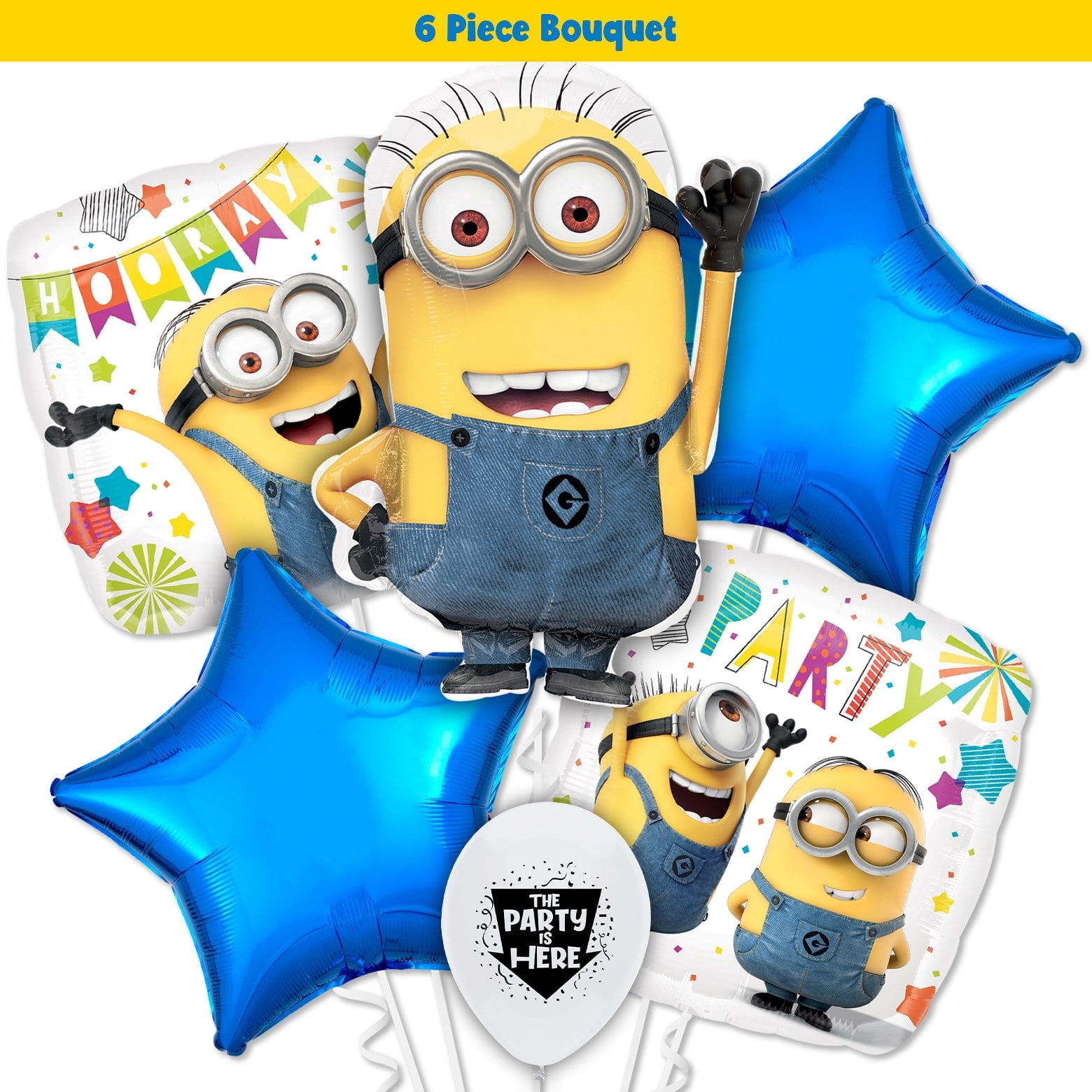 6pc Minions It's a Party Balloon Kit - Kids Minion Birthday Party ...