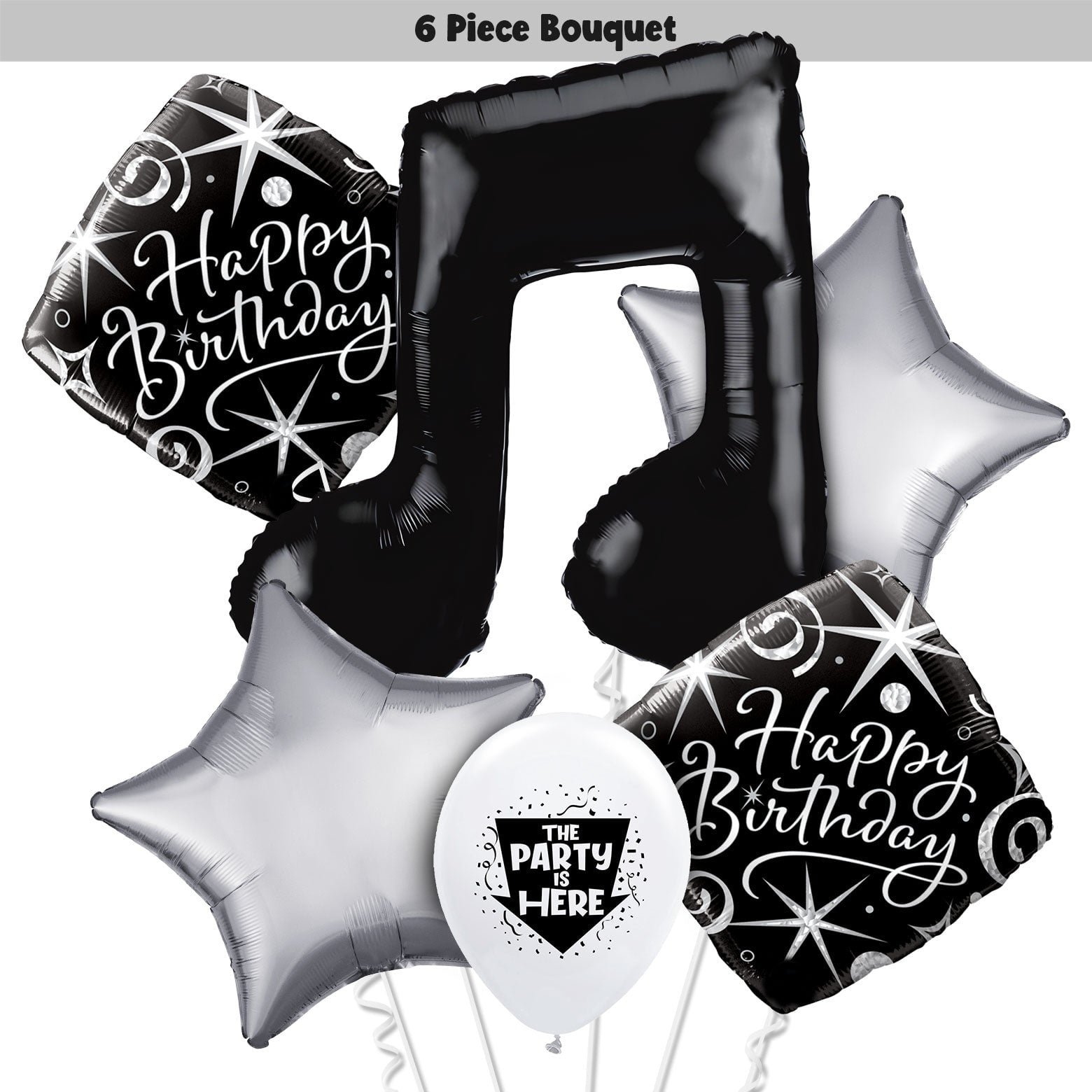 6pc Music Theme Birthday Balloons with Music Note Balloon Bouquet Kit ...
