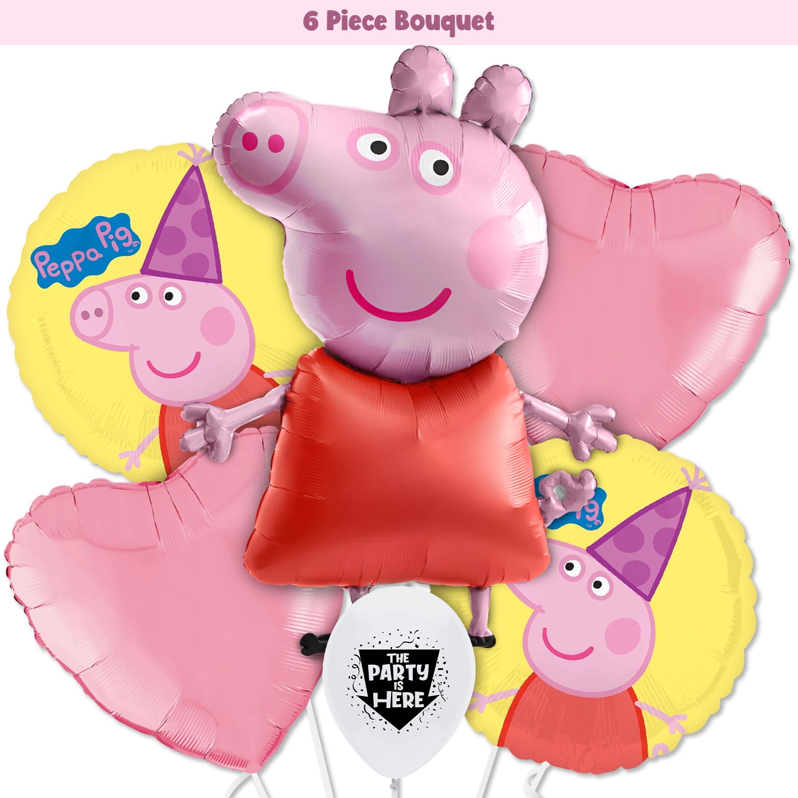 6pc Peppa Pig Balloons Kit - Peppa Balloons - Kids Birthday Party Decor ...