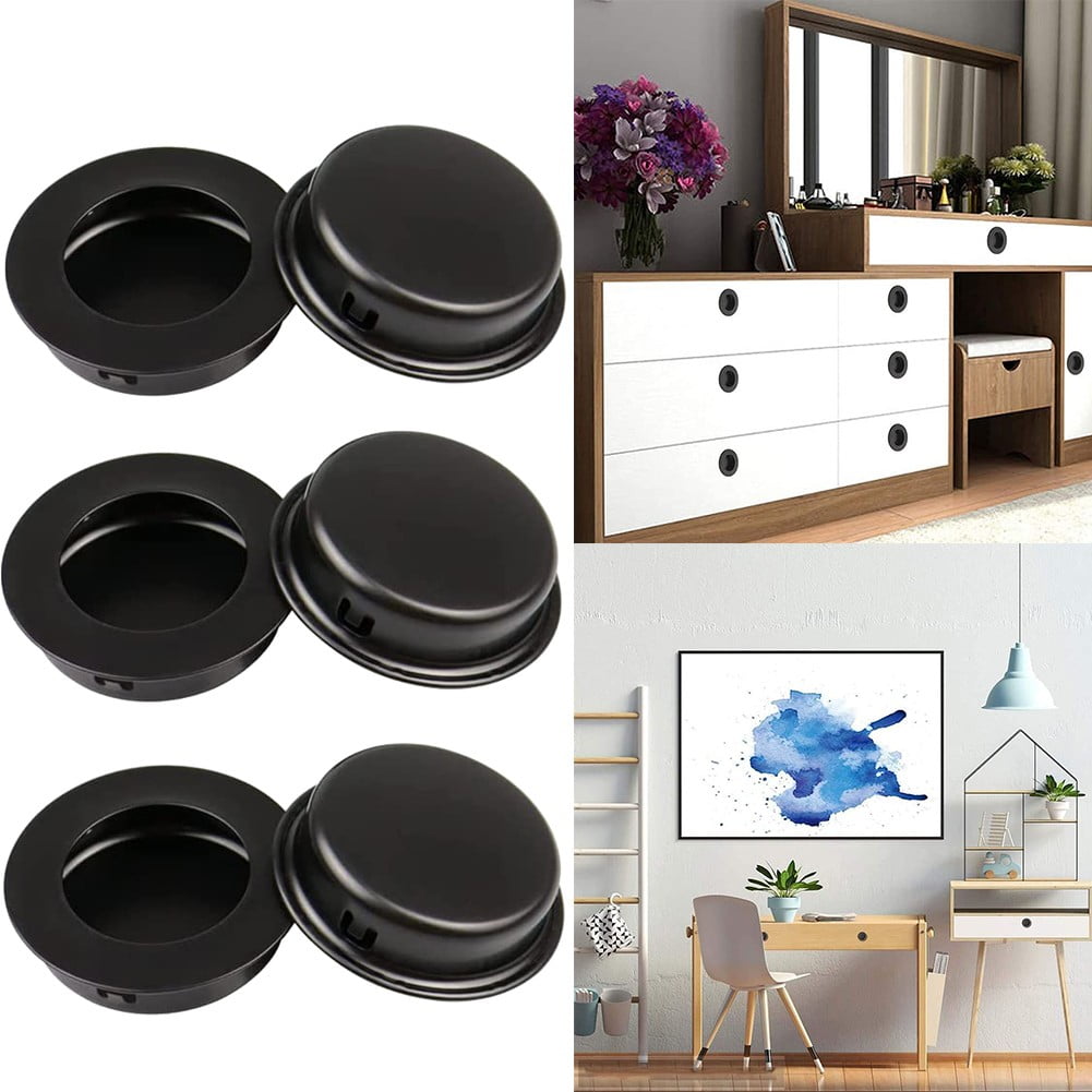 6pc Recessed Flush Pocket Door Cabinet Pull Inset Sliding Door Handle ...