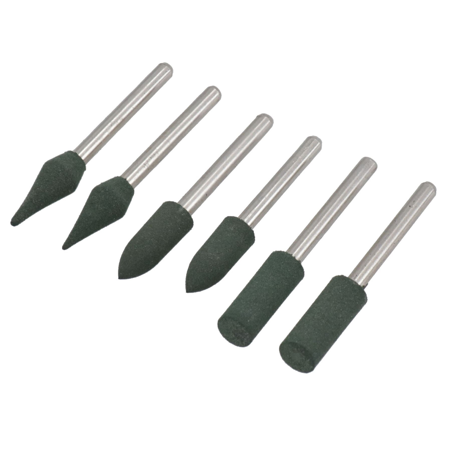 6pc Rotary Tool Rubber Polishing Points Cone Point Cylinder Shape 3.17 ...