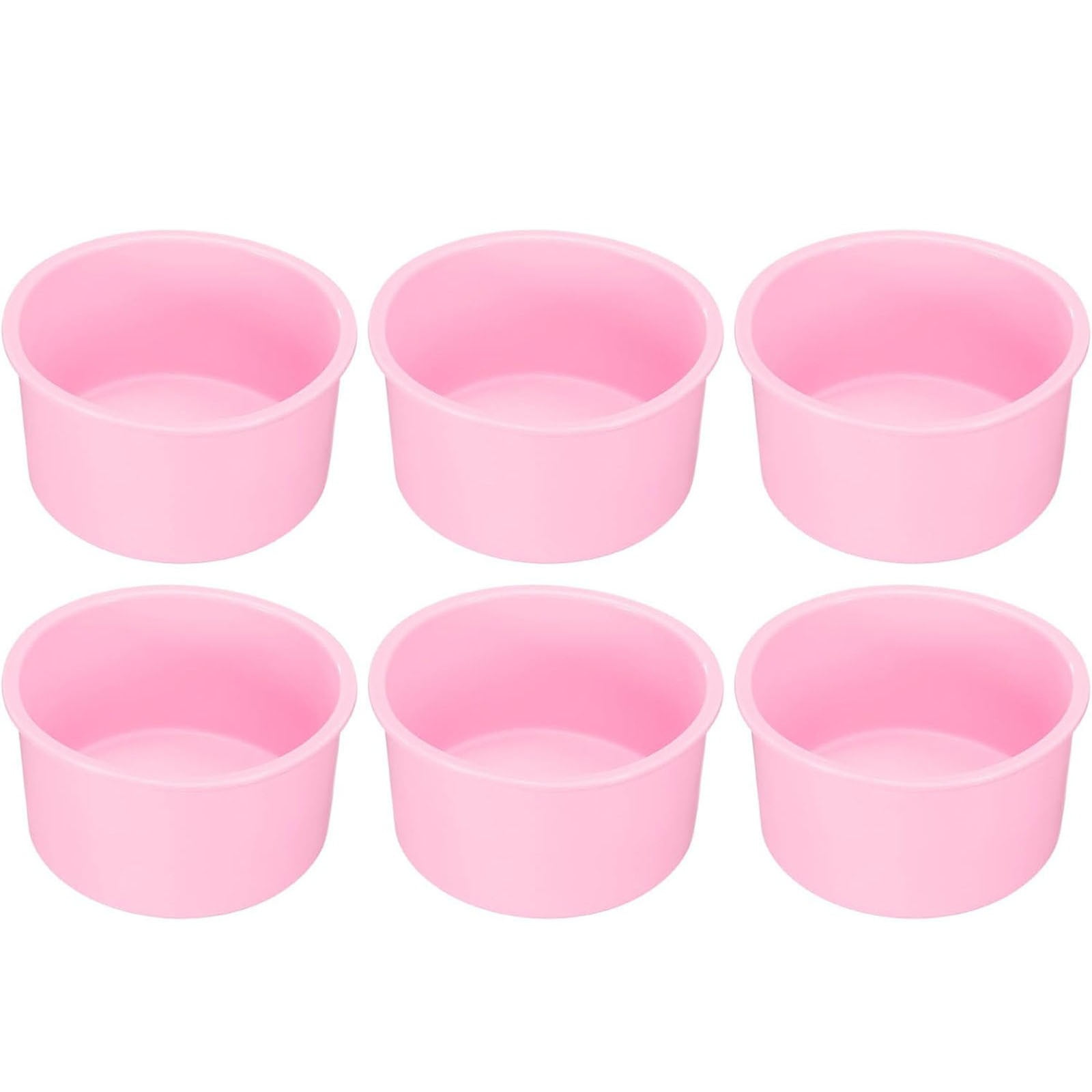 6pc Round Cake Pans set, Mini Round Cake Molds, 3.7" Nonstick Quick ...