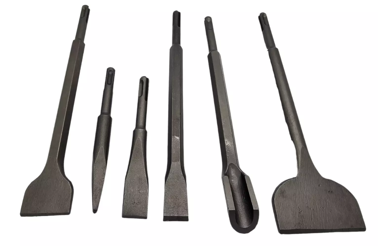 6pc SDS PLUS BITS CHISEL SET GROOVE CONCRETE POINT & FLAT ROTARY HAMMER ...