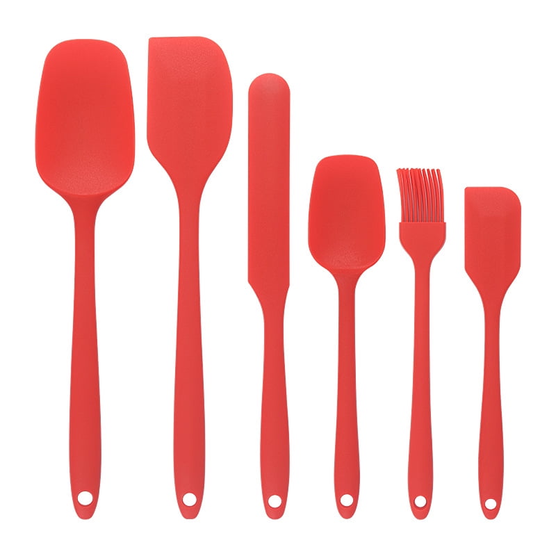 6pc Silicone Spatula set for baking-cake frosting kit with brush, non ...