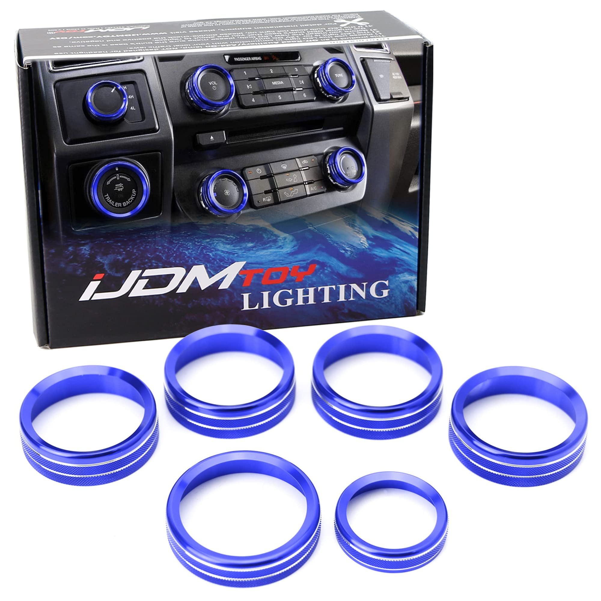 6pc Sports Blue Aluminum Air Conditioner Stereo Volume/Tune Trailer/4WD ...
