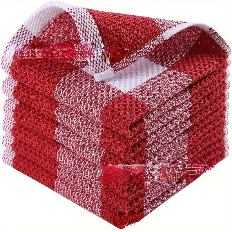 6pc, Square Dish Cloths, Honeycomb Waffle Cotton Square Towel Soft ...