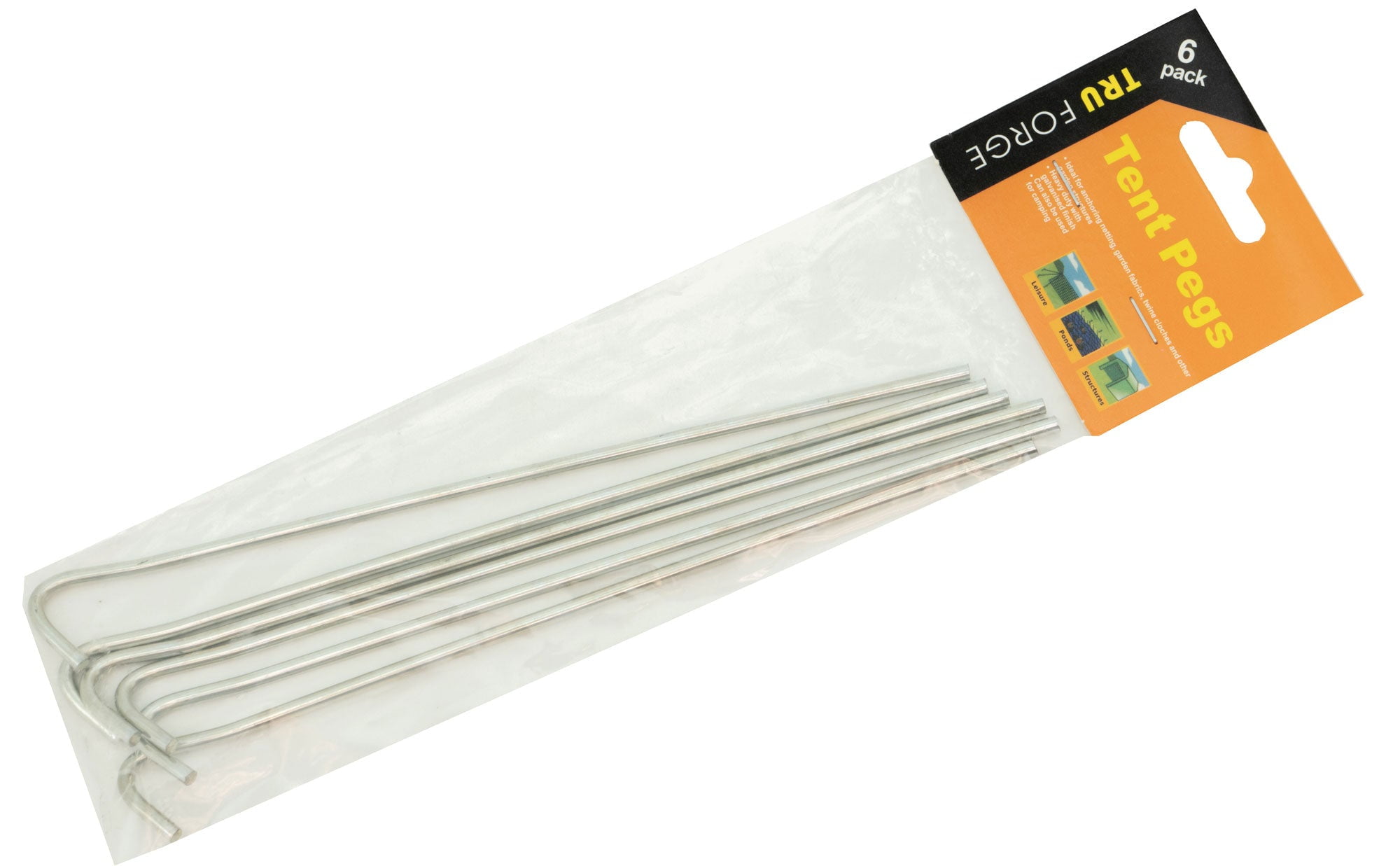 6pc Heavy Duty Steel Tent Peg Tie Down Stakes, Metal Stakes for Secure ...