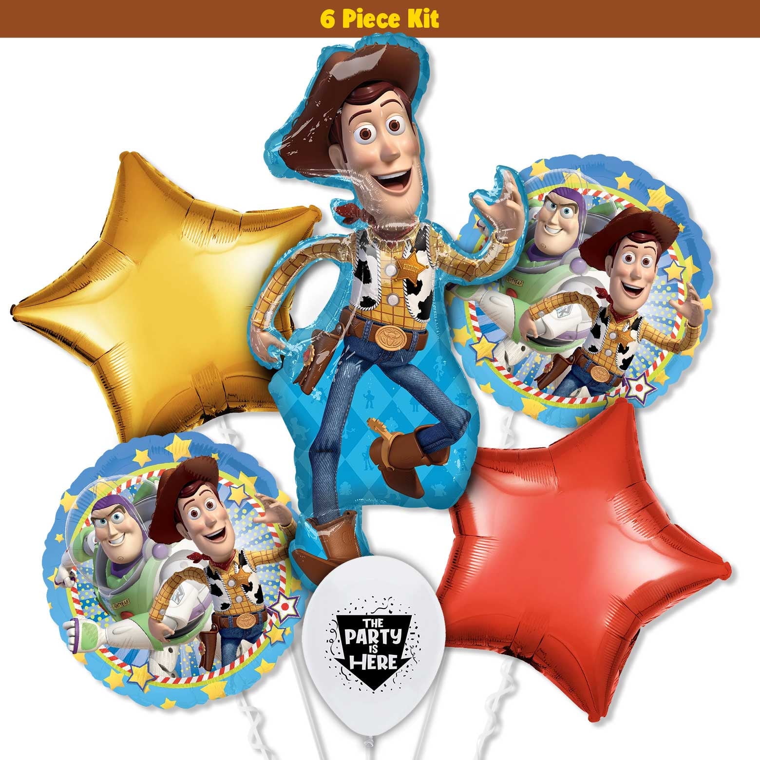 6pc Toy Story Sheriff Woody Balloon Party Kit - Birthday Party ...