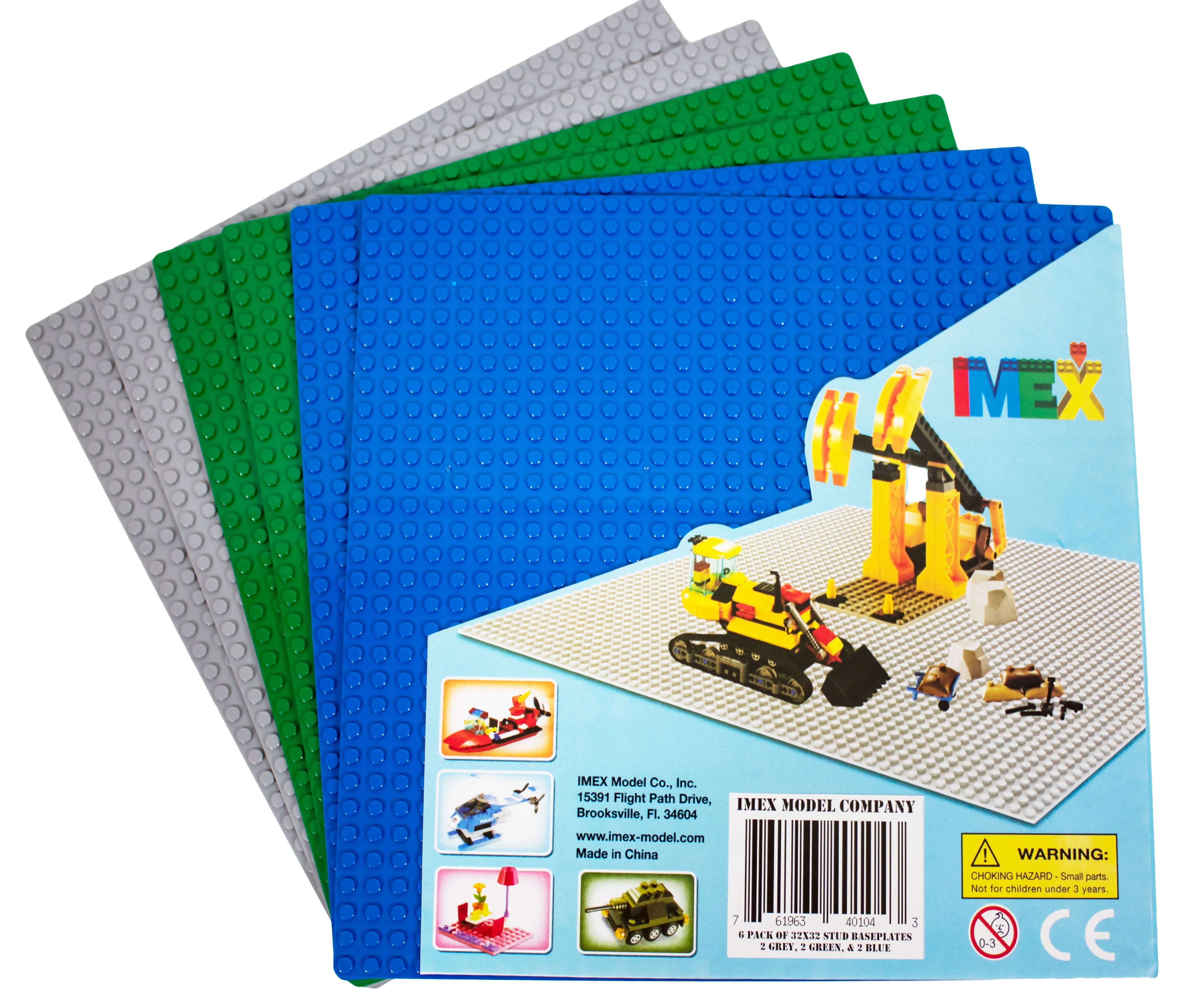 6pc Tri-Color Building Block Baseplates- 32x32 Stud (10”x10”) - Walmart.com