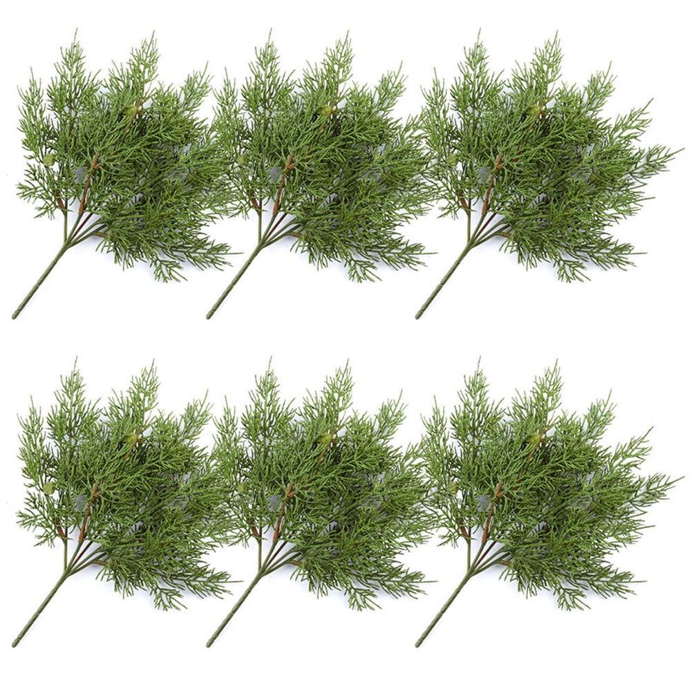 6pc Vinyl Juniper Cedar Greenery Stems - for Winter/Christmas Decor ...