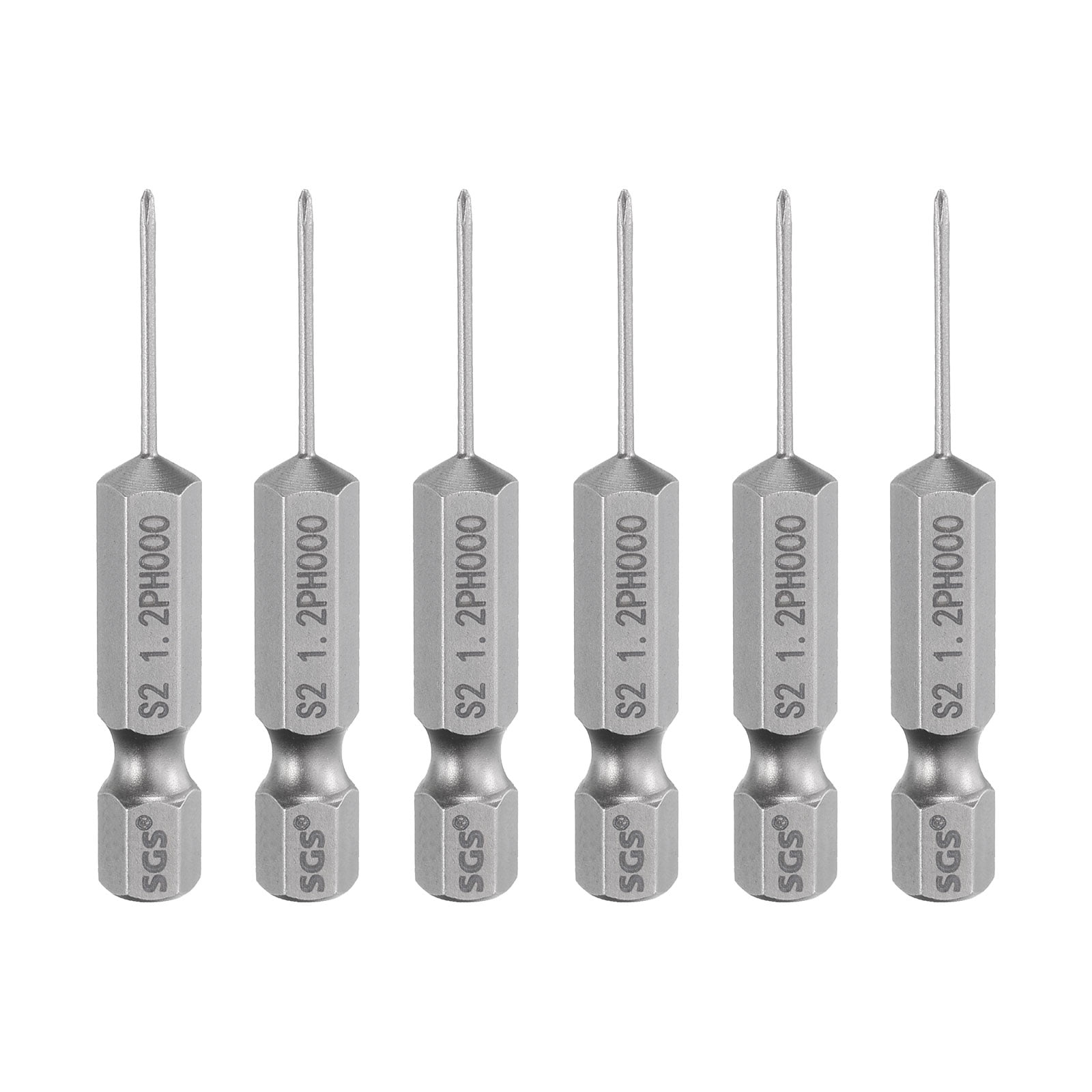 6pcs #000 Phillips Screwdriver Bit PH000 1/4" Hex Shank 2" (50mm) Long ...