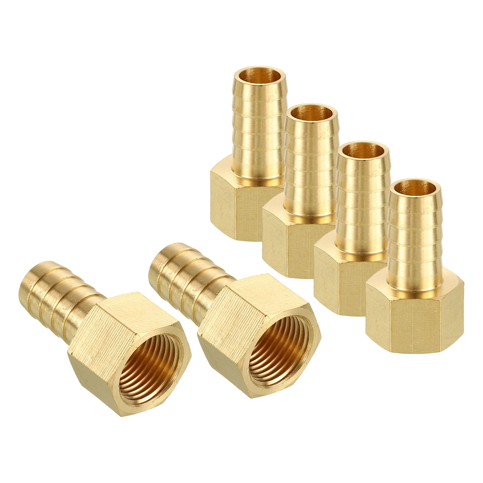 6pcs 1/2" To 3/8" NPT Female Brass Hose Barb Fitting Metals Splicer Mender for 3D Printing, Air ...