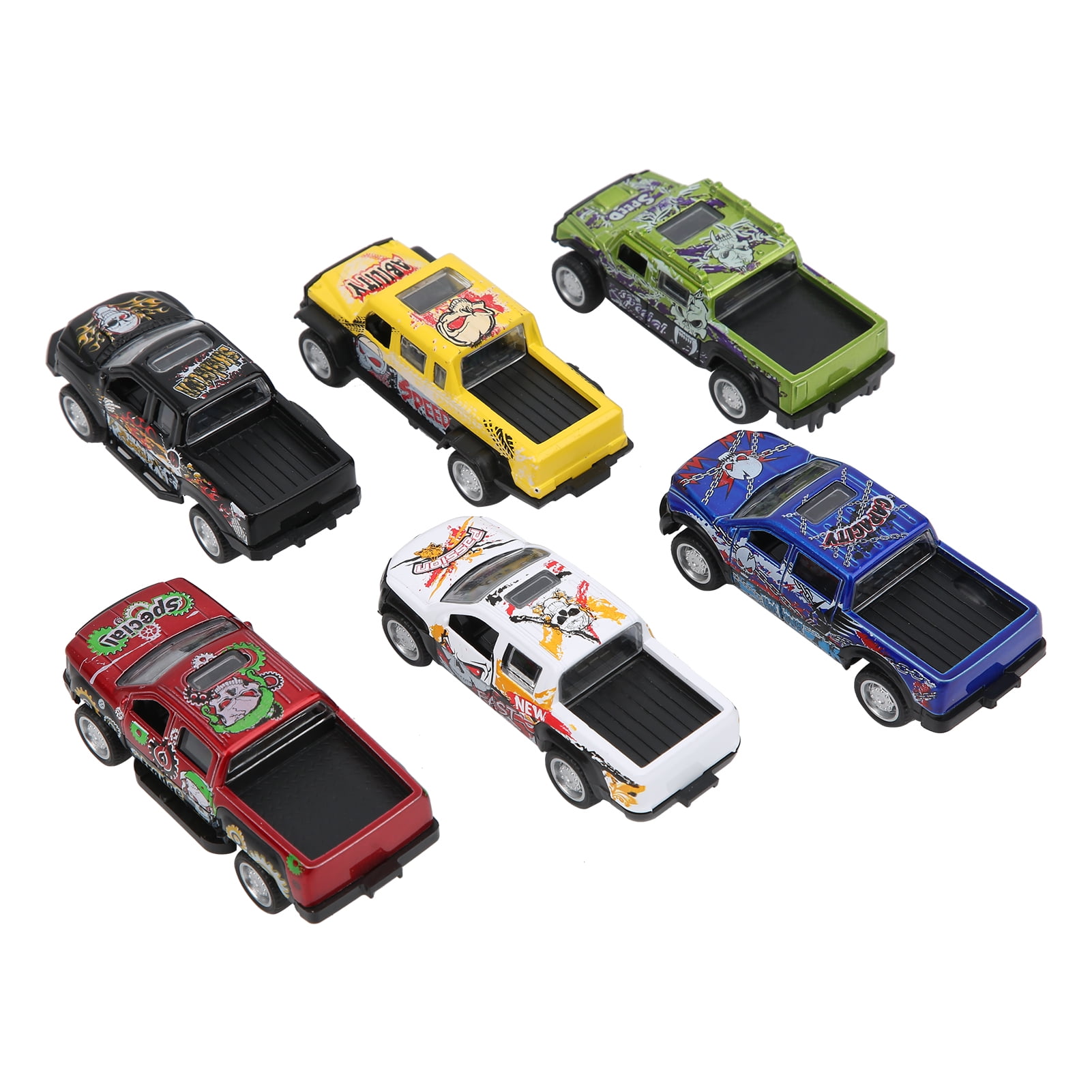 6pcs 1:64 Car Model Simulation Alloy Pickup Vehicle Set Pickup Truck ...