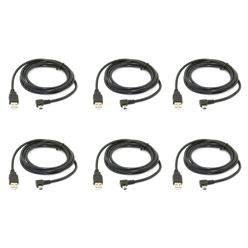 6pcs 1.8m Mini USB B Type 5pin Male 90 Degree Left Angled to USB 2.0 ...