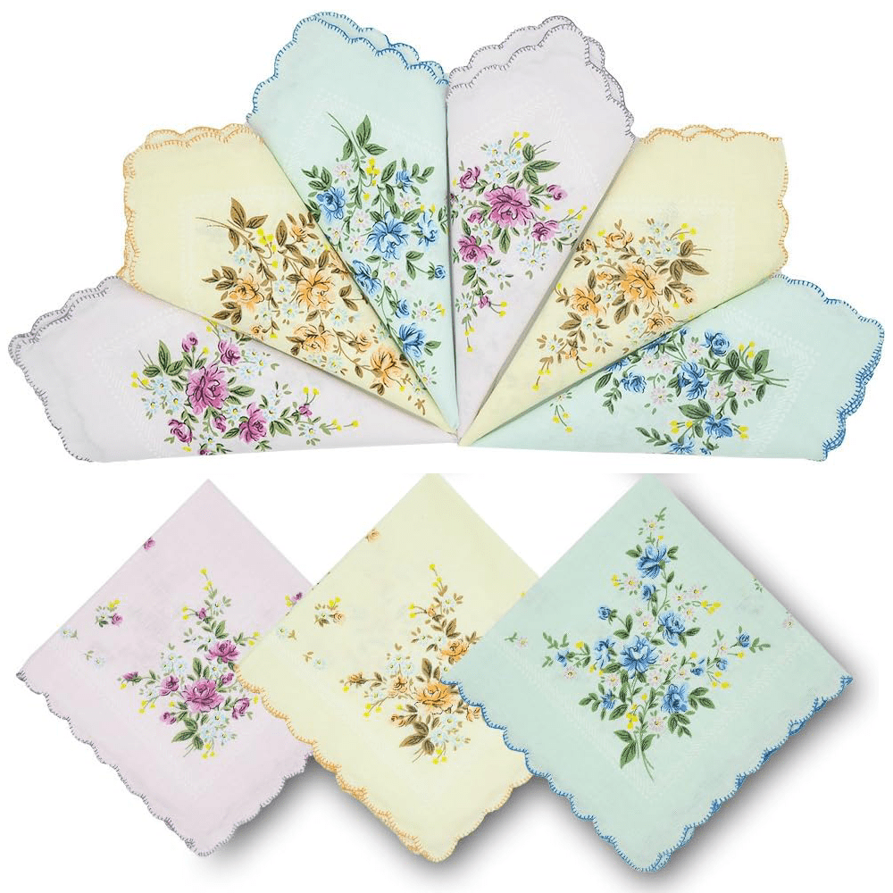 6pcs 100% Cotton Handkerchiefs for Men Women, Assorted Handkerchief ...