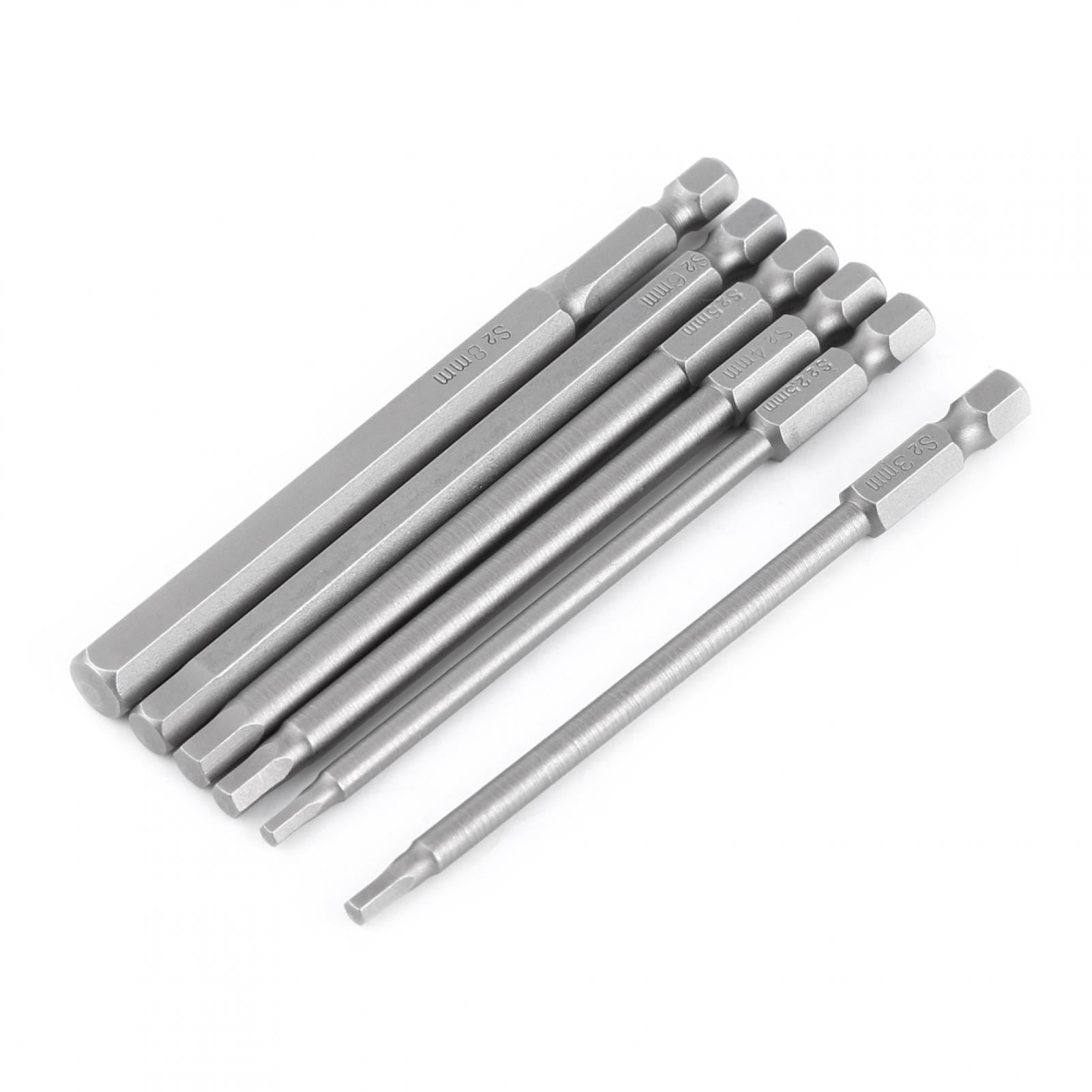 6pcs 100mm Magnetic Screwdriver Bit Set Hexagon Head Tool Bit With 1/4 ...