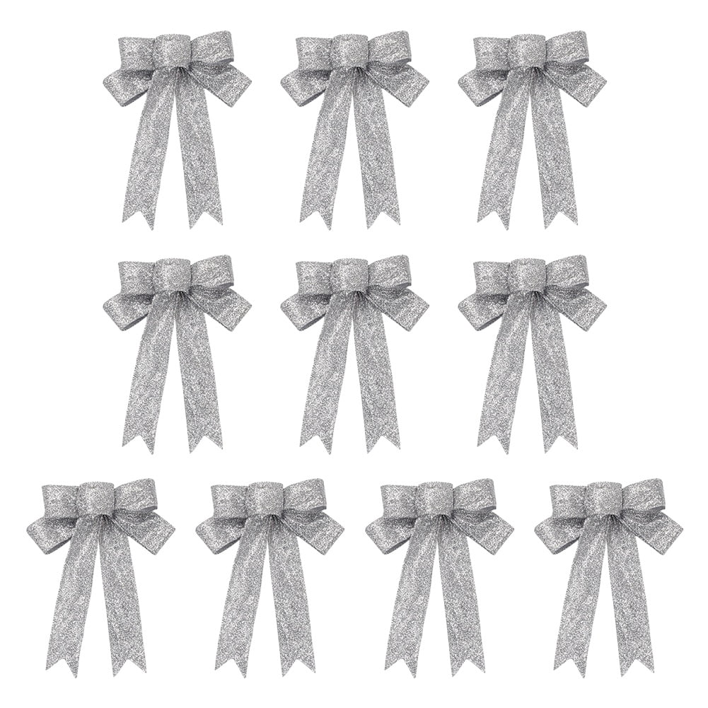 6pcs/10pcs, Large Christmas Wreath Bows Holiday Red Cloth Bows Tree ...