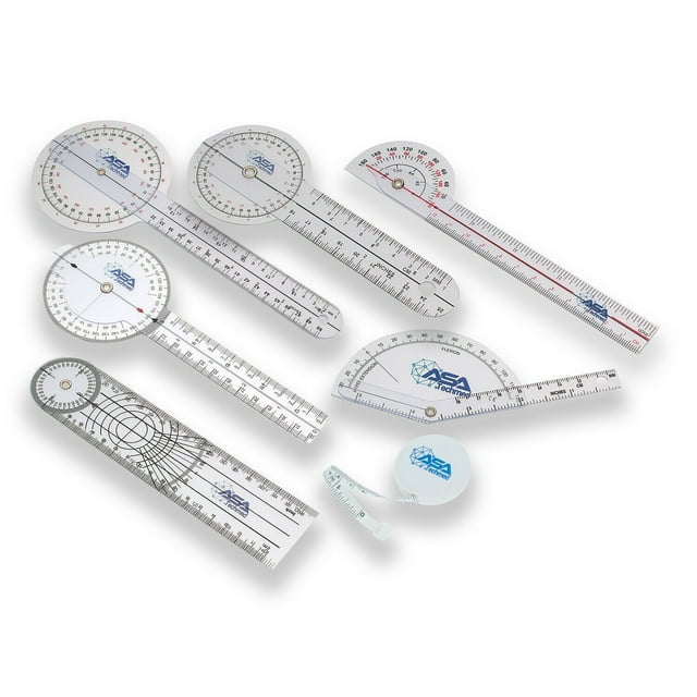 6pcs 12/8/6 Inch Medical Spinal Goniometer Angle Protractor Set + Tape ...