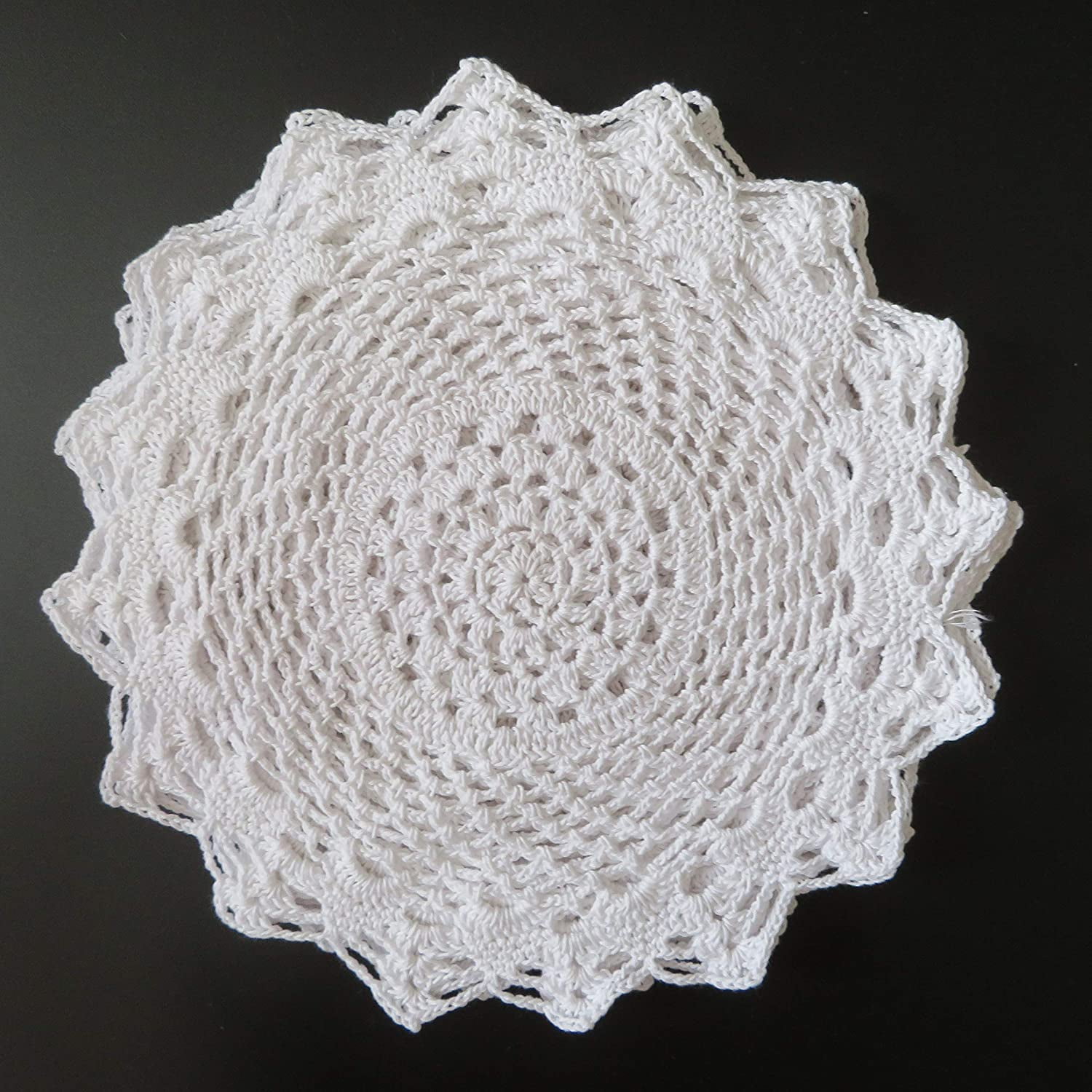 6pcs 12" Doilies Cloth Lace Crochet Doilies Place Mats for Kitchen ...