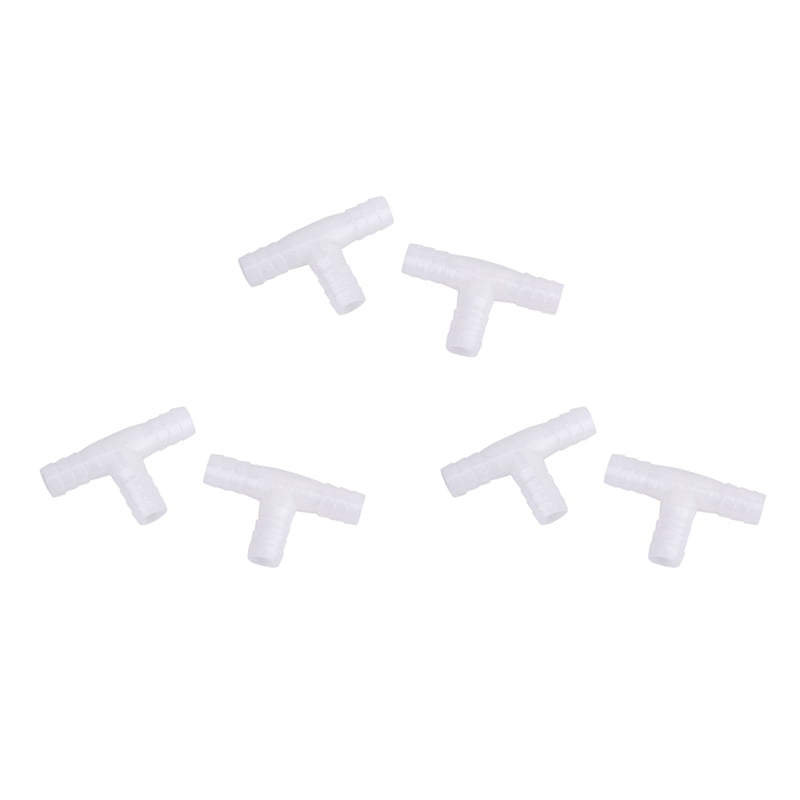 6pcs 12mm Plastic Equal Tee Connector Barbed Pipe Fitting Air/Water ...