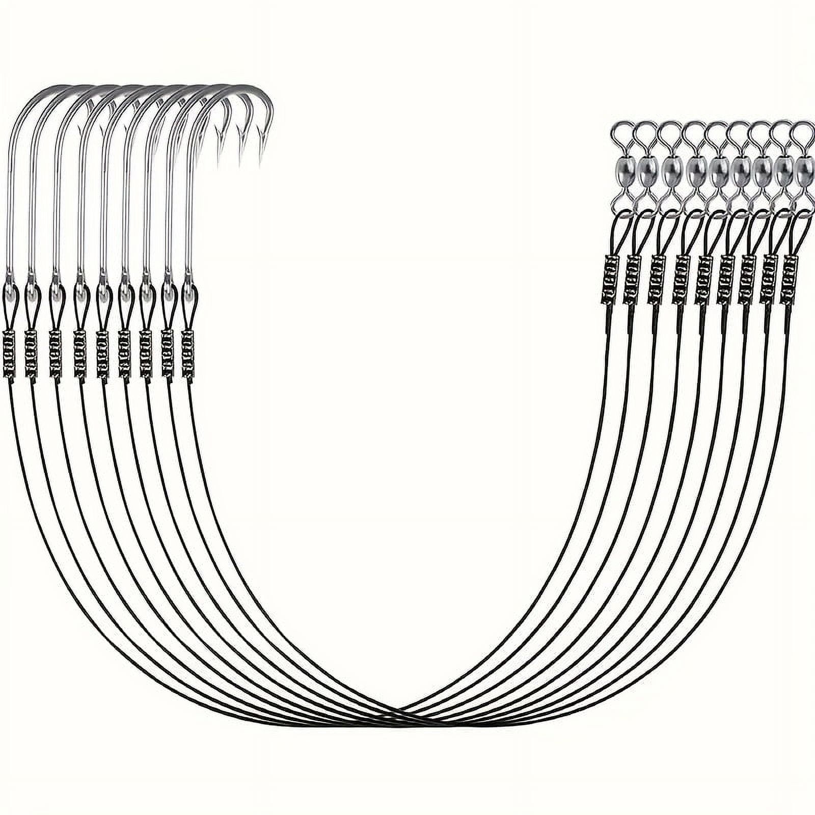 6pcs/12pcs/24pcs Fishing Hook Rigs, Steel Leaders Long Shank Hook for ...