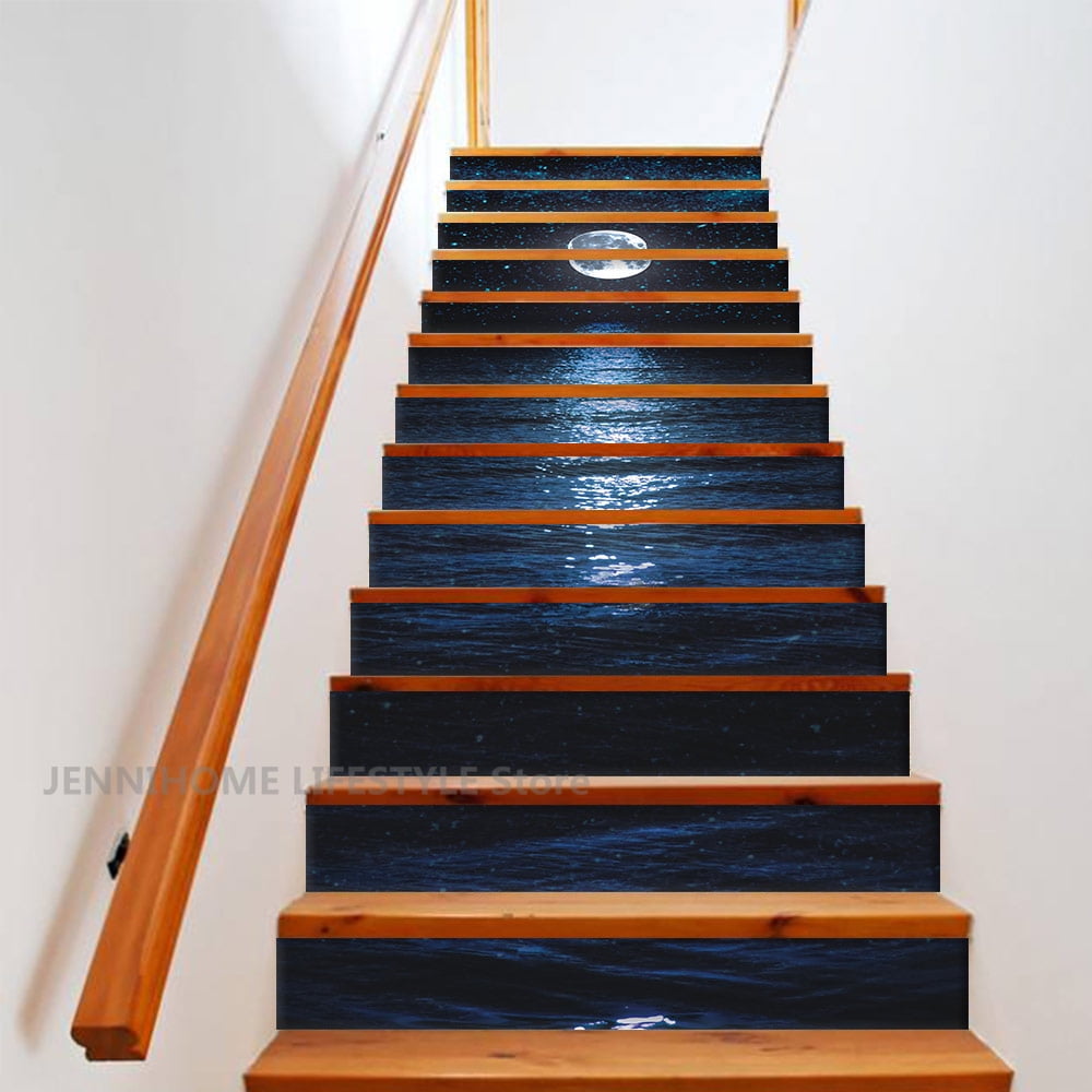 6pcs/13pcs Landscape Floor Trap Stair Stickers Stairway Waterproof ...