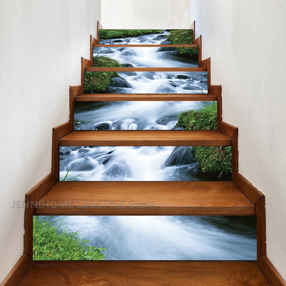 6pcs/13pcs Landscape Floor Trap Stair Stickers Stairway Waterproof ...