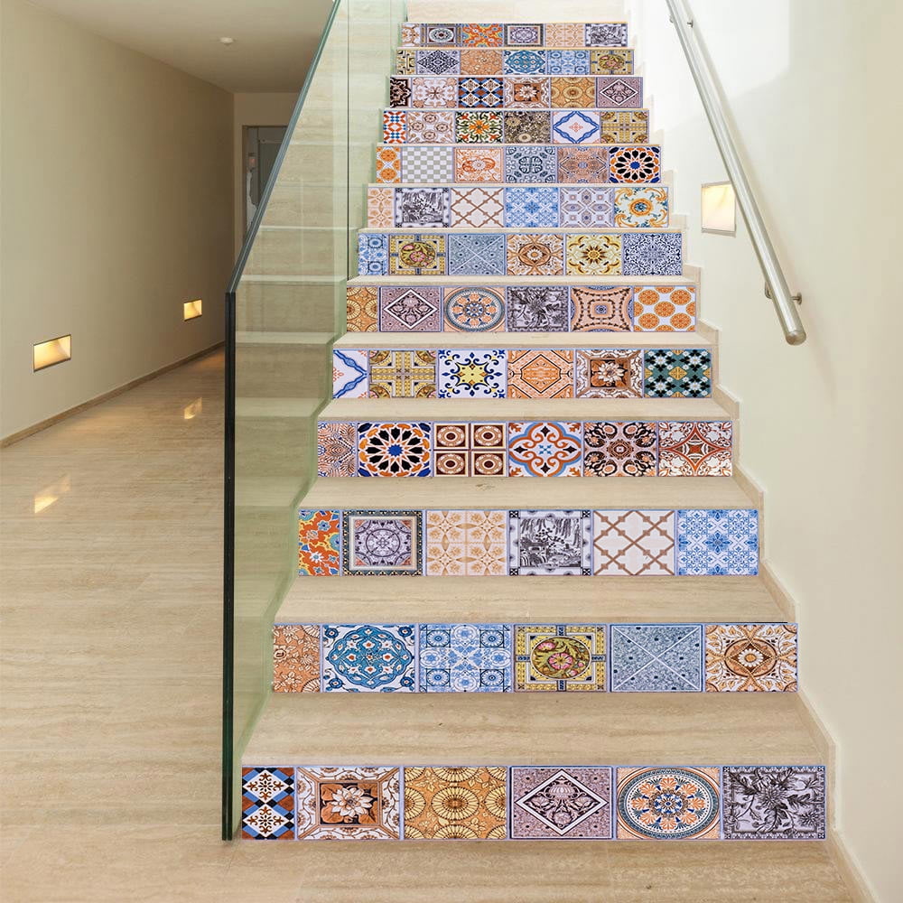 6pcs/13pcs Natural Landscape Stair Stickers Staircase Waterproof ...