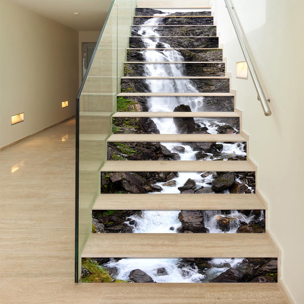 6pcs/13pcs Natural Landscape Stair Stickers Staircase Waterproof ...