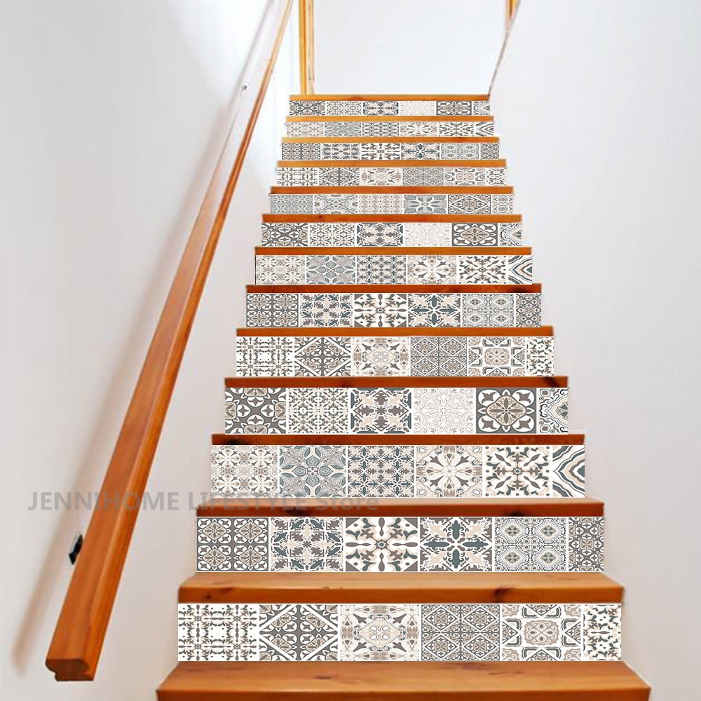 6pcs 13pcs/Set Landscape Stair Floor Stickers Books Waterproof ...