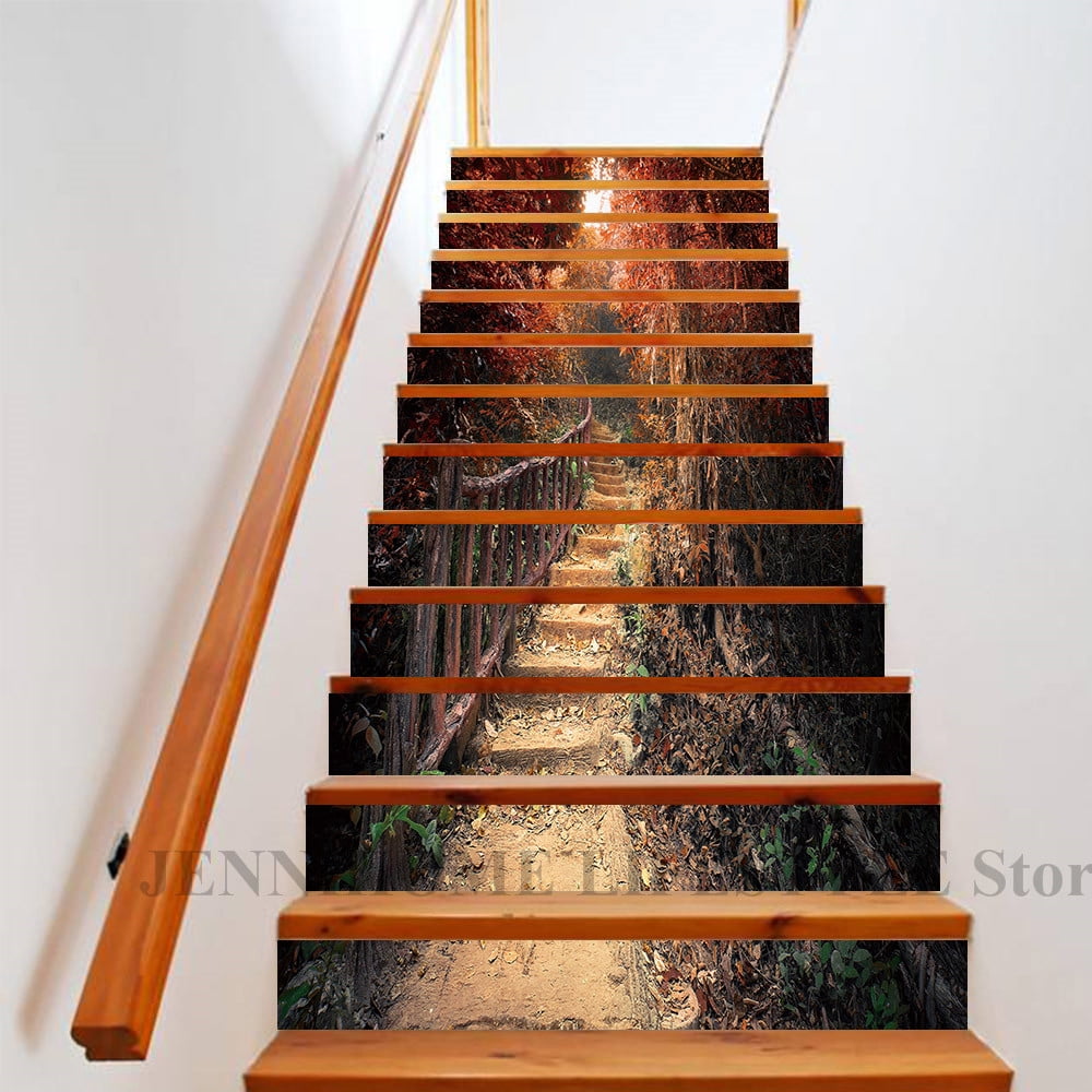 6pcs 13pcs/Set Landscape Waterfall Stair Floor Stickers Waterproof ...