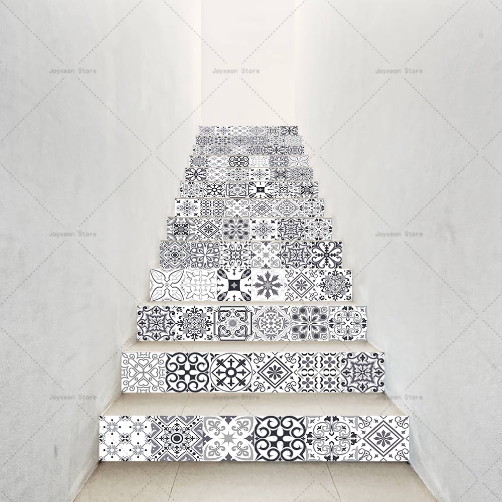 6pcs/13pcs Stair Sticker Multiple Styles Self-adhesive Stair Sticker ...
