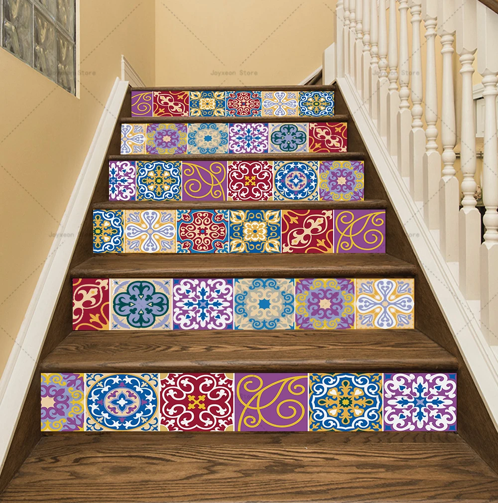 6pcs/13pcs Stair Sticker Multiple Styles Self-adhesive Sticker for ...