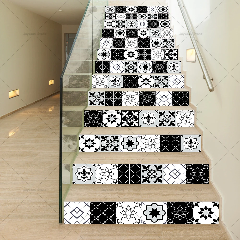6pcs/13pcs Stair Sticker Multiple Styles Self-adhesive Sticker for ...