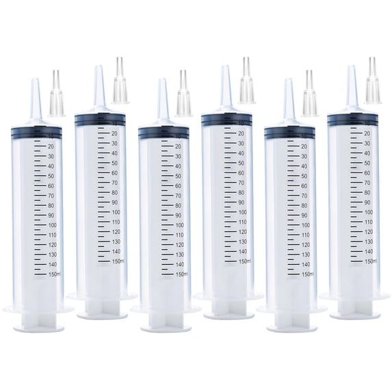 6pcs 150ml Syringes Large Plastic Syringe for Scientific Labs and ...