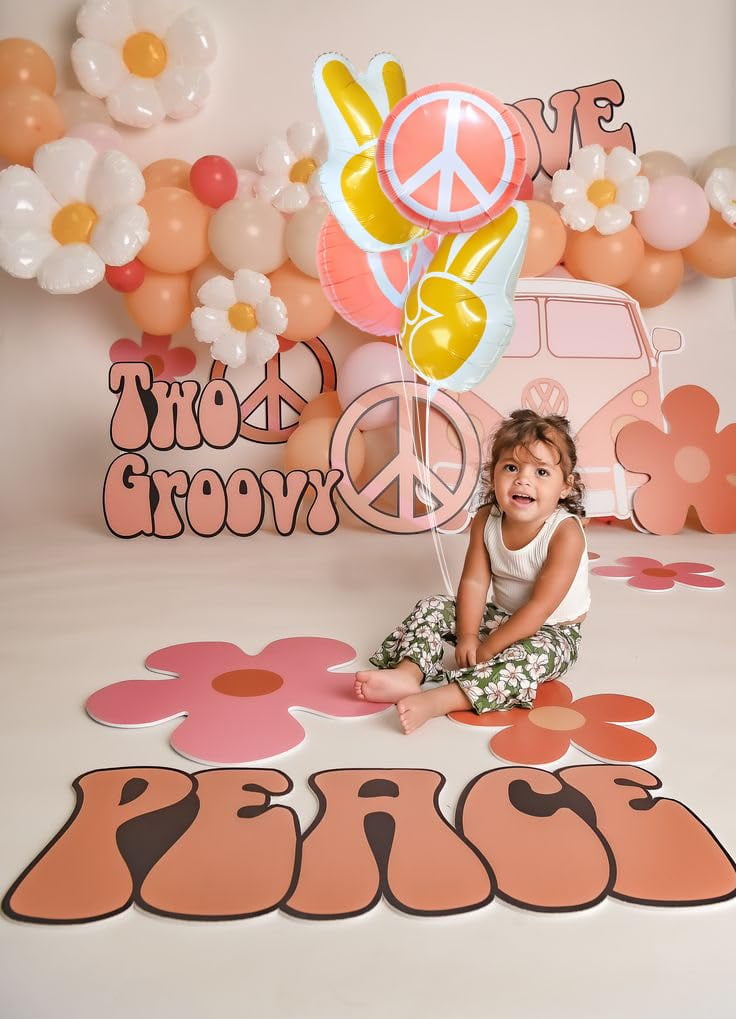 6pcs 18 * AJH3 25” Yeah Balloons Groovy Hippie Balloons Victory Sign ...