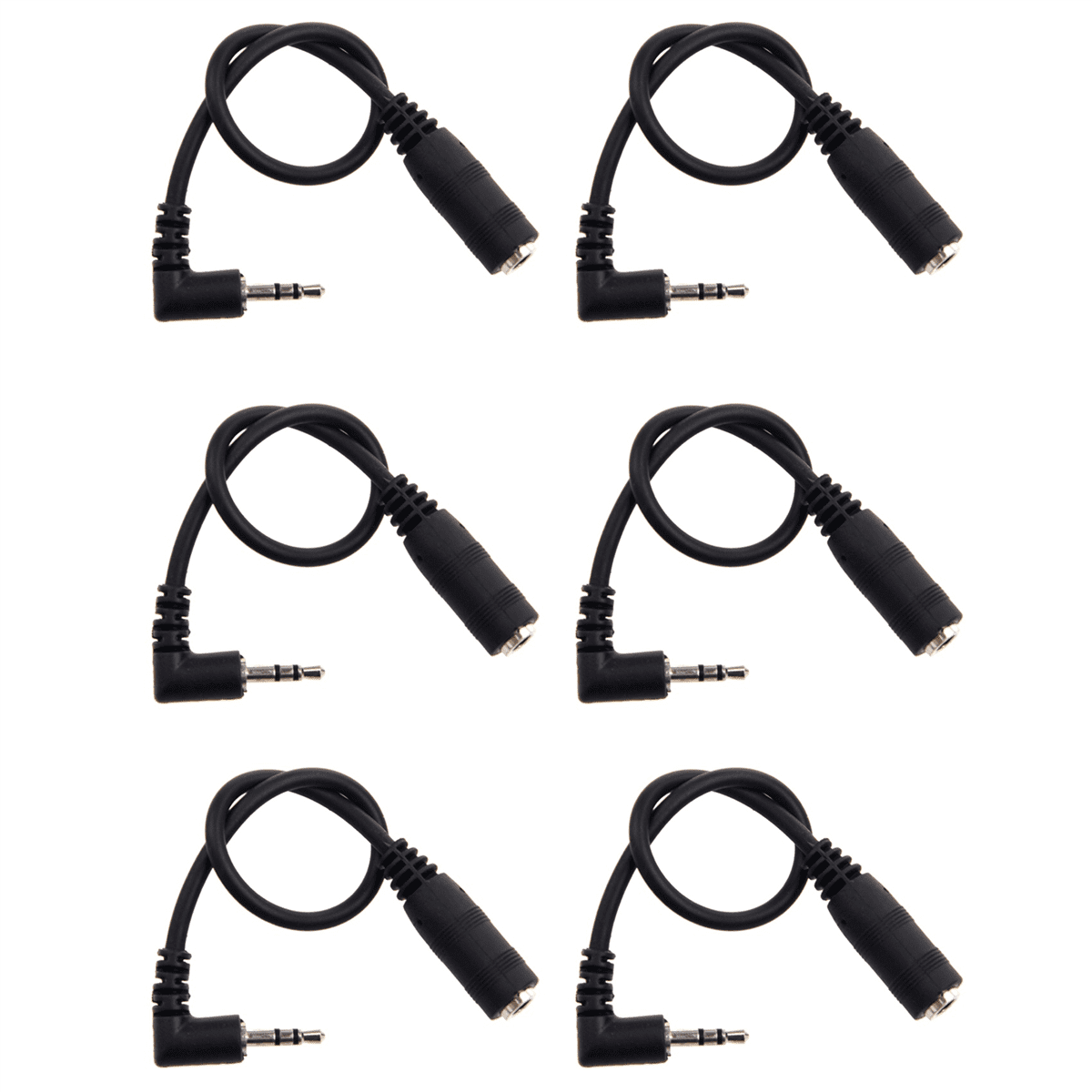 6pcs 2.5mm (Male) to 3.5mm (Female) Stereo Audio Jack Adapter - Walmart.com