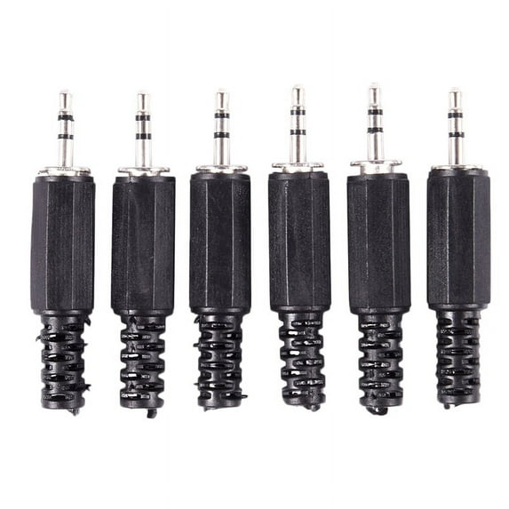6pcs 2.5mm Stereo Male Plug Jack DIY Solder Headphones Audio Connector ...