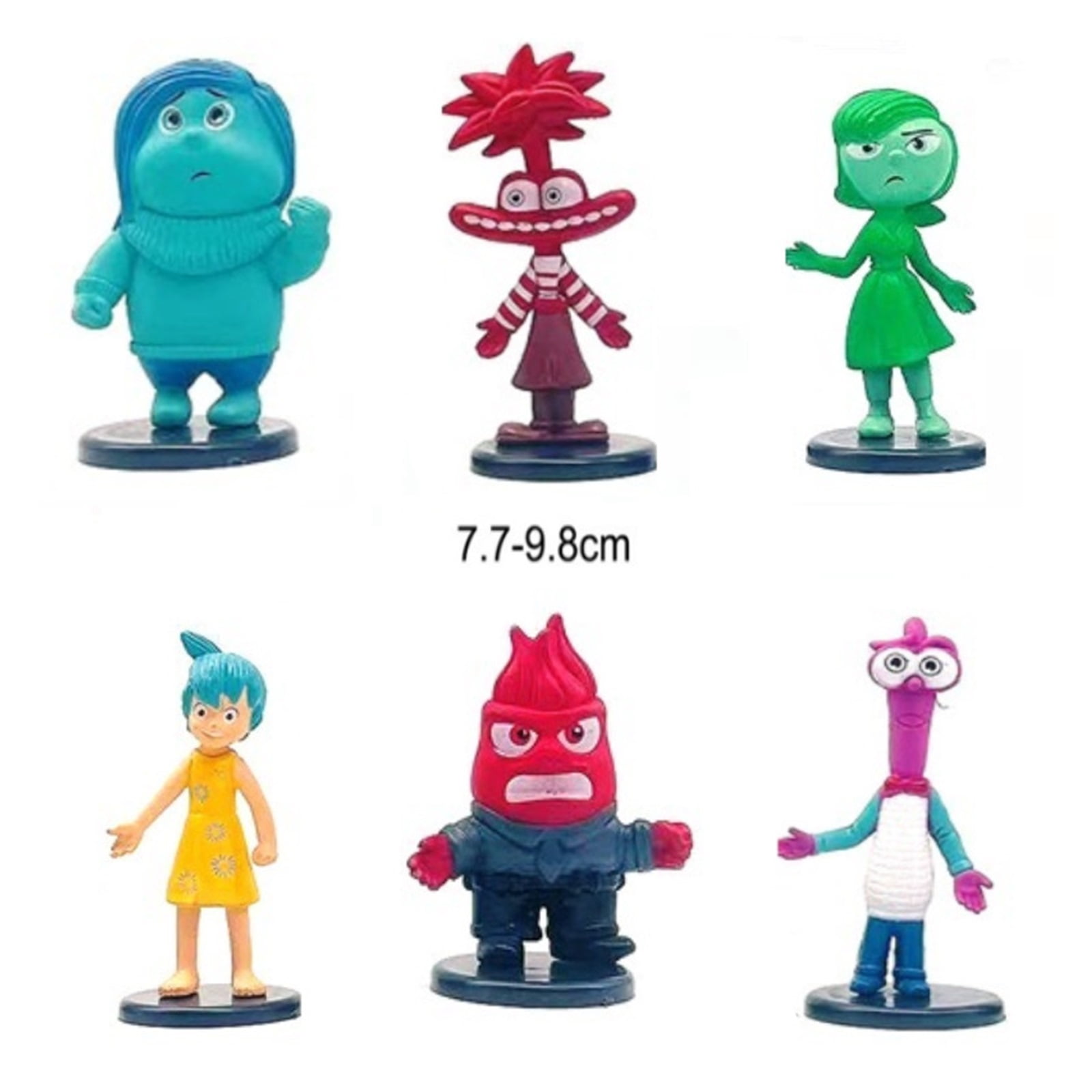 6pcs 2 Character Anime Joy Sad Angry Action Figurines Fear And Loathing ...