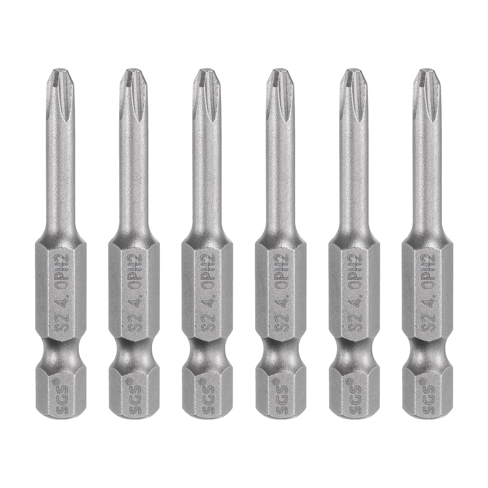 6pcs #2 Phillips Screwdriver Bit PH2 1/4" Hex Shank 2" (50mm) Long ...