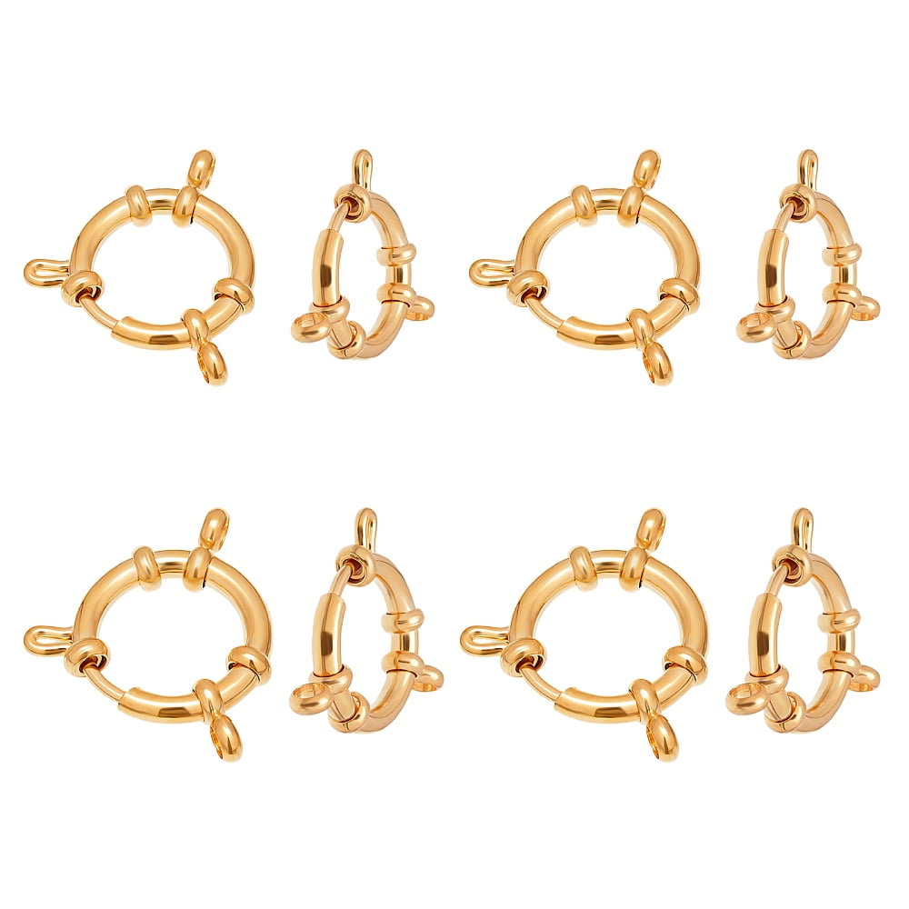 6pcs 2 Sizes 12.5mm/16mm Spring Clasps Stainless Steel Spring Ring ...