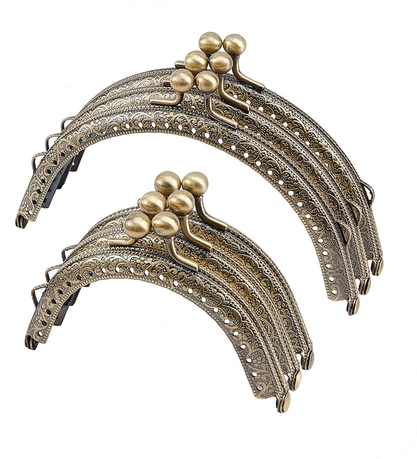 6pcs 2 Sizes Purse Clasp Frame Bag Clasp Lock Frame 3.3" 4.9" Metal ...