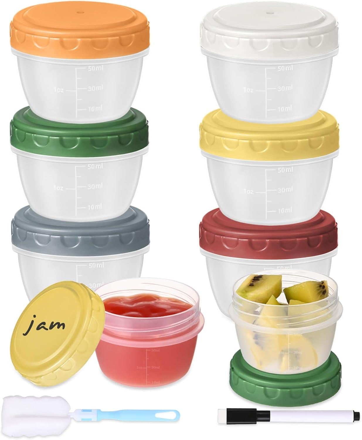 6pcs 2 oz Salad Dressing Container, Reusable Condiment Containers Sauce ...