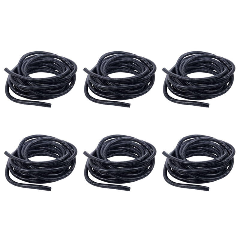 6pcs 20 Ft Split Wire Conduit Polyethylene Tubing Black Color Sleeve ...