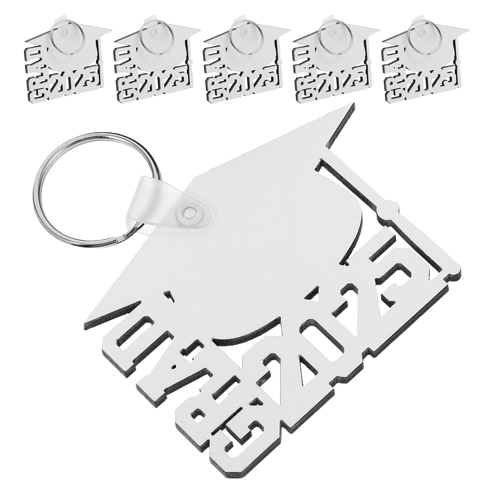 6pcs 2025 Grad Keychain Blank Sublimation Keychains 2025 Graduation ...