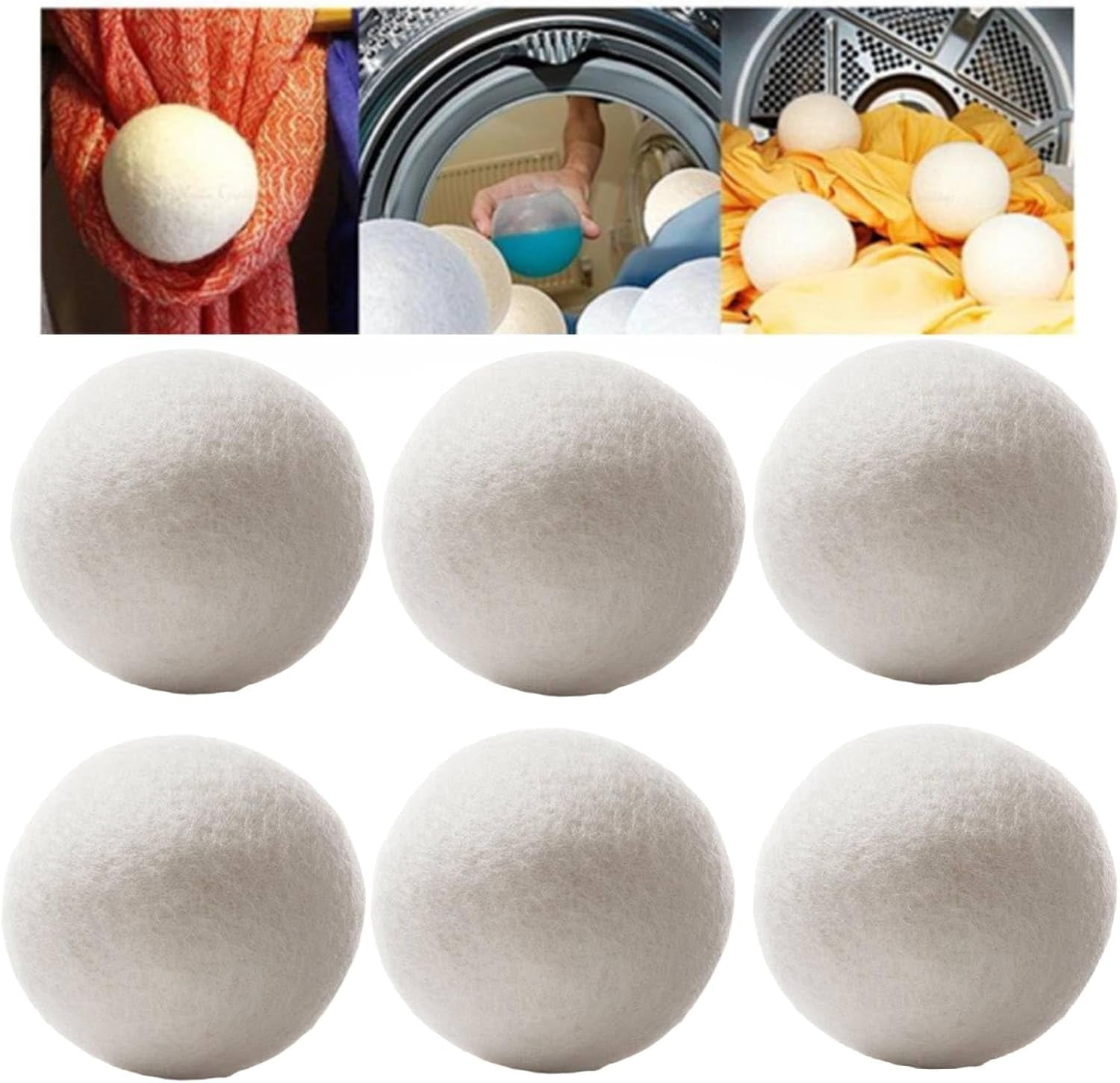 6pcs 2025 Upgraded New Zealand Laundry Wool Dryer Balls, Premium ...