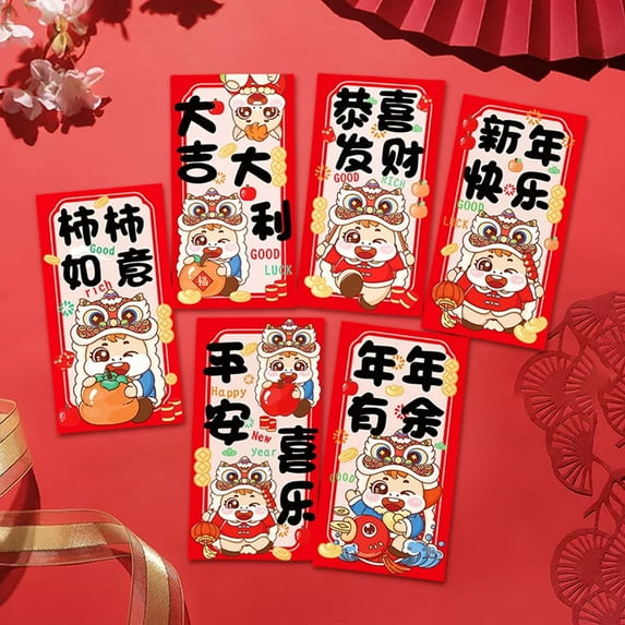 6pcs 2026 Year of the Horse Spring Festival Red Envelopes - Auspicious ...