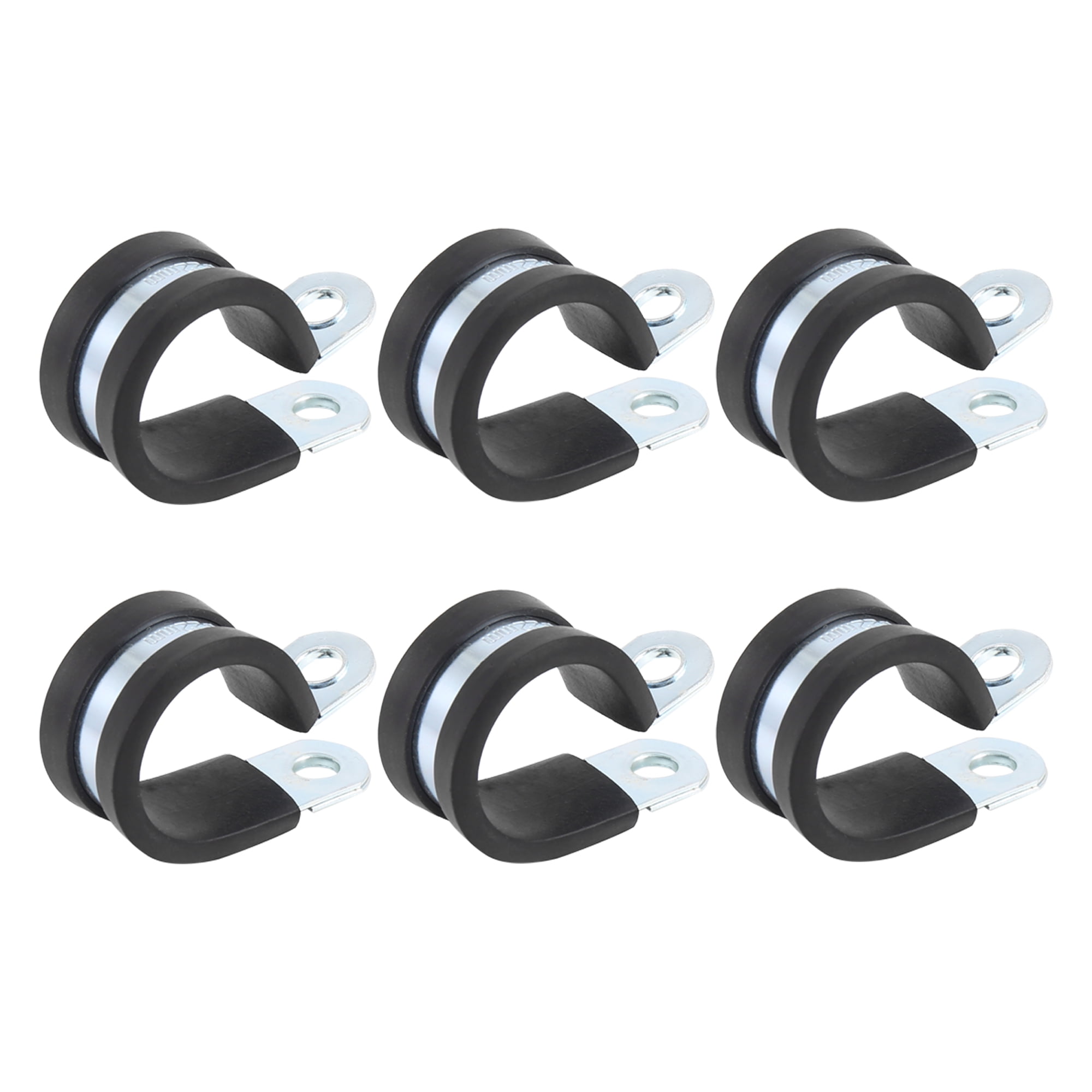6pcs 22mm 0.87 Inch R Shape Rubber Cable Pipe Line Clamp Hose Clip for ...